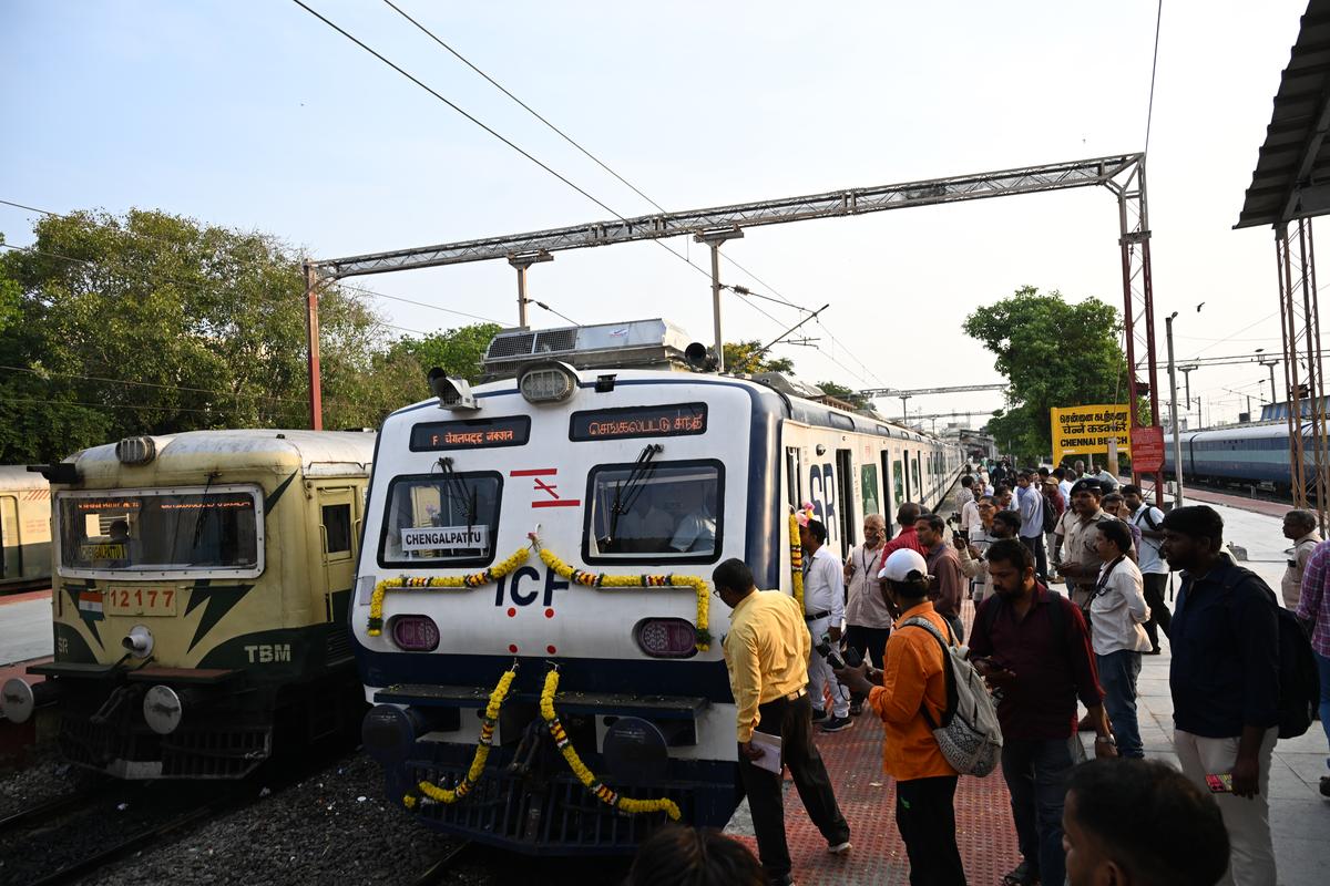 Watch: Chennai gets its first air-conditioned EMU train service - The Hindu